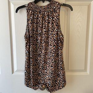 per seption | Tops | Leopard Print V Neck Sleeveless Top | Poshmark